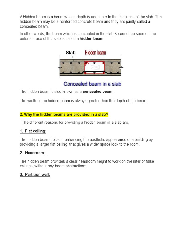 Hidden Beam | PDF | Beam (Structure) | Wall