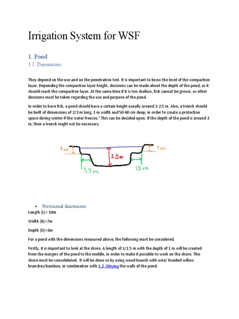 Irrigation System | PDF | Soil | Pond