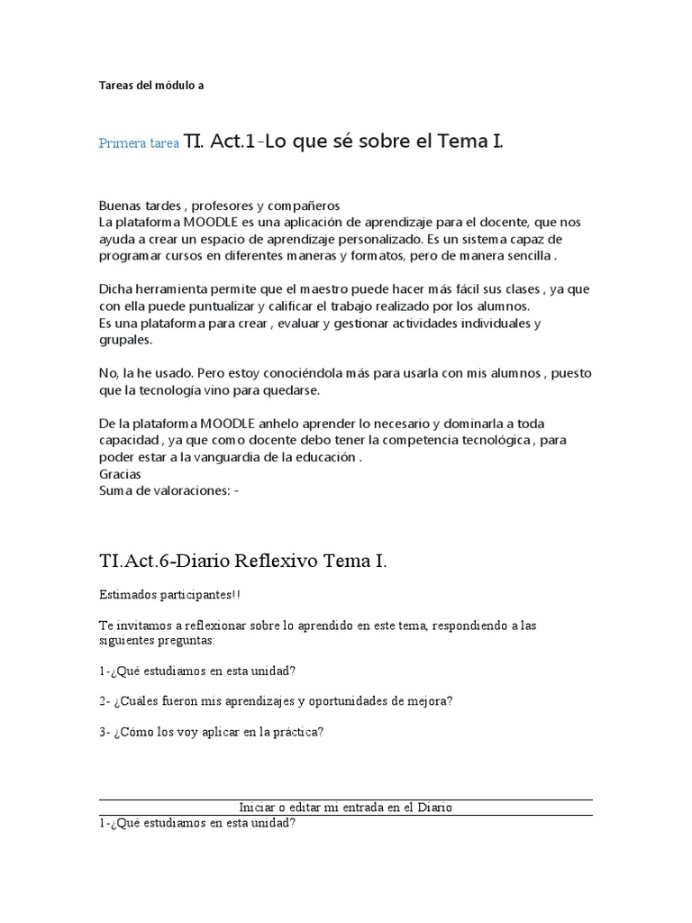 Tareas Del Módulo 1 | PDF
