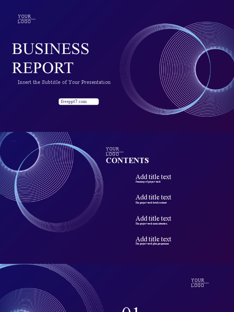 Simple Blue Business Report PPT Template | PDF | Computing