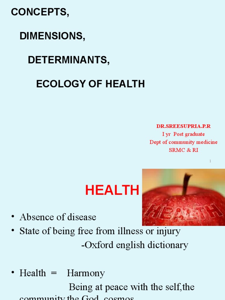 Ecology of Health: Concepts and Determinants | PDF | Self-Improvement