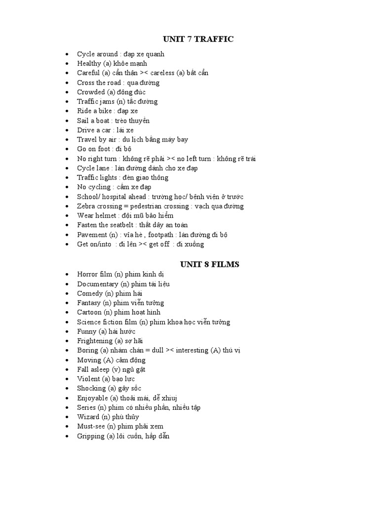 Unit 7 Traffic | PDF