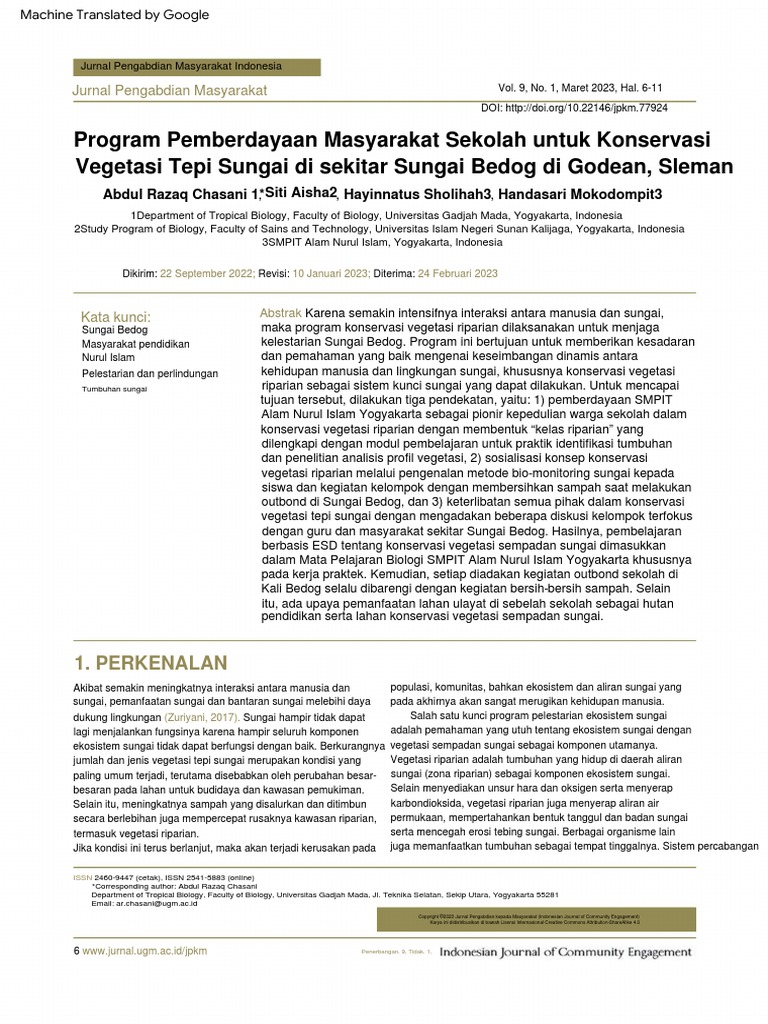 Translate Jurnal Sungai Bedog | PDF