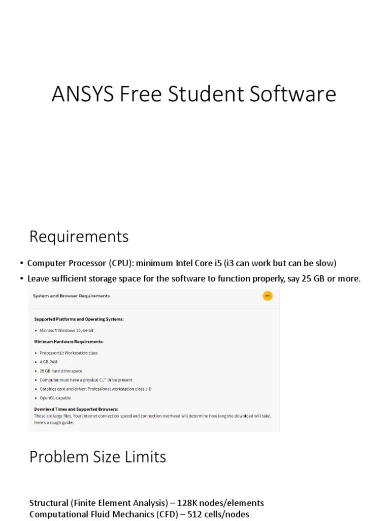 ANSYS Free Student Software Instructions - 2021 | PDF