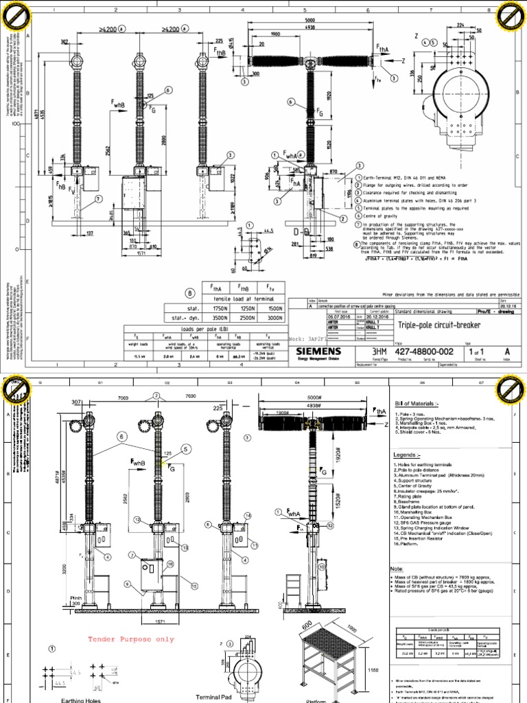 2.Drawings-Circuit Breakers-SIEMENS - 1 | PDF