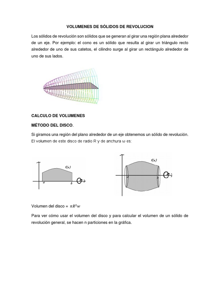 Volumenes de Sólidos de Revolucion | PDF | Integral | Euclides