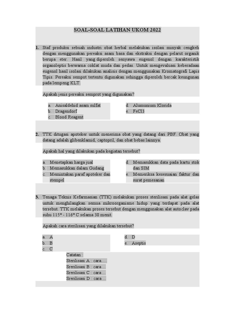 Soal E-Learning UKOM Jilid 2 | PDF