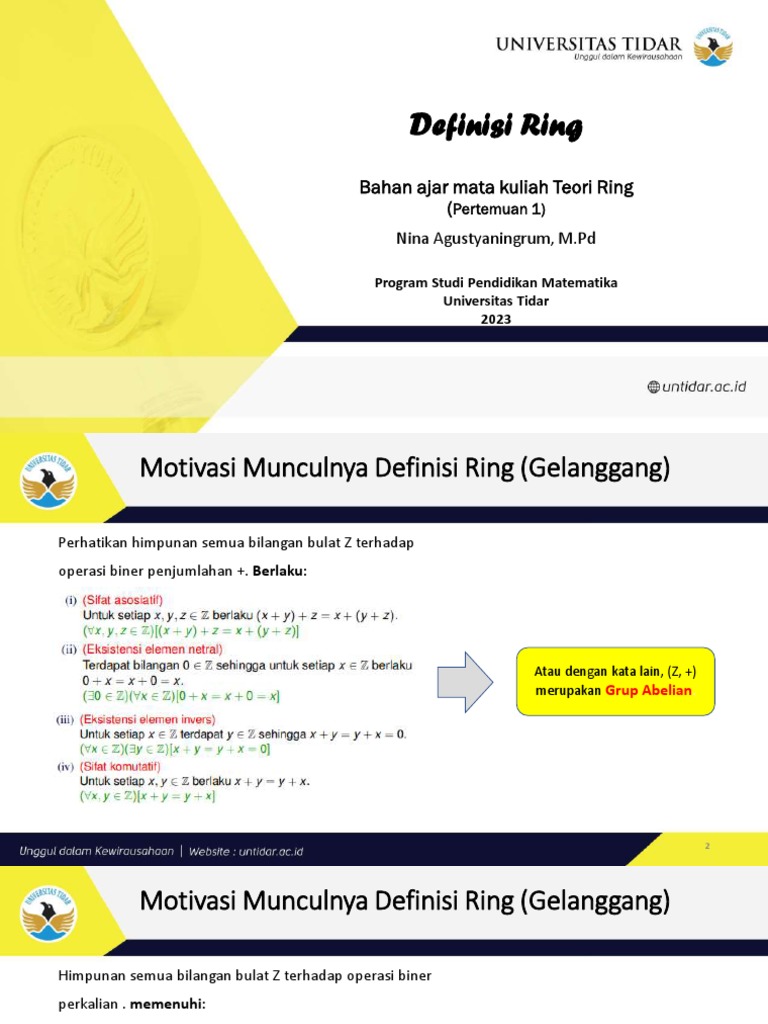 1 Definisi Ring | PDF