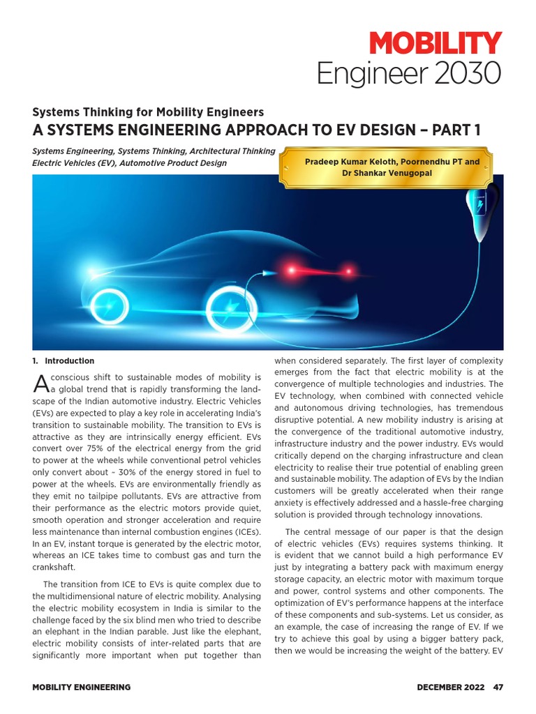 Systems Engineering EV 1672483240 | PDF | Electric Vehicle | System