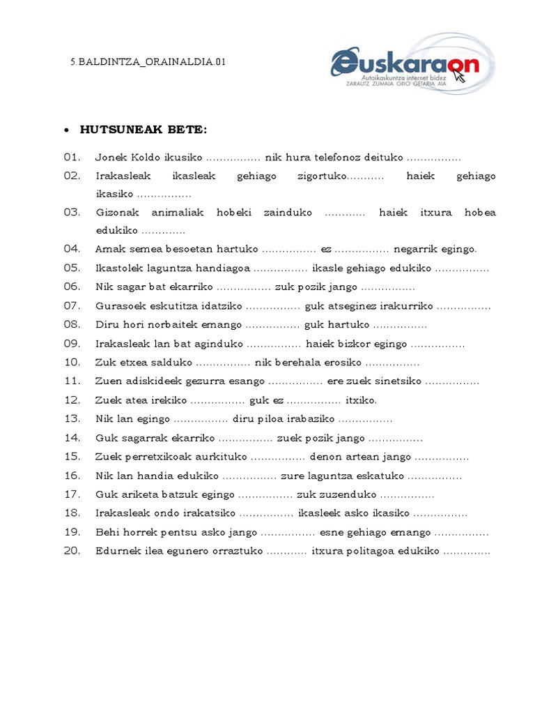 5.BALDINTZA - ORAINALDIA.01 Nor Nork | PDF