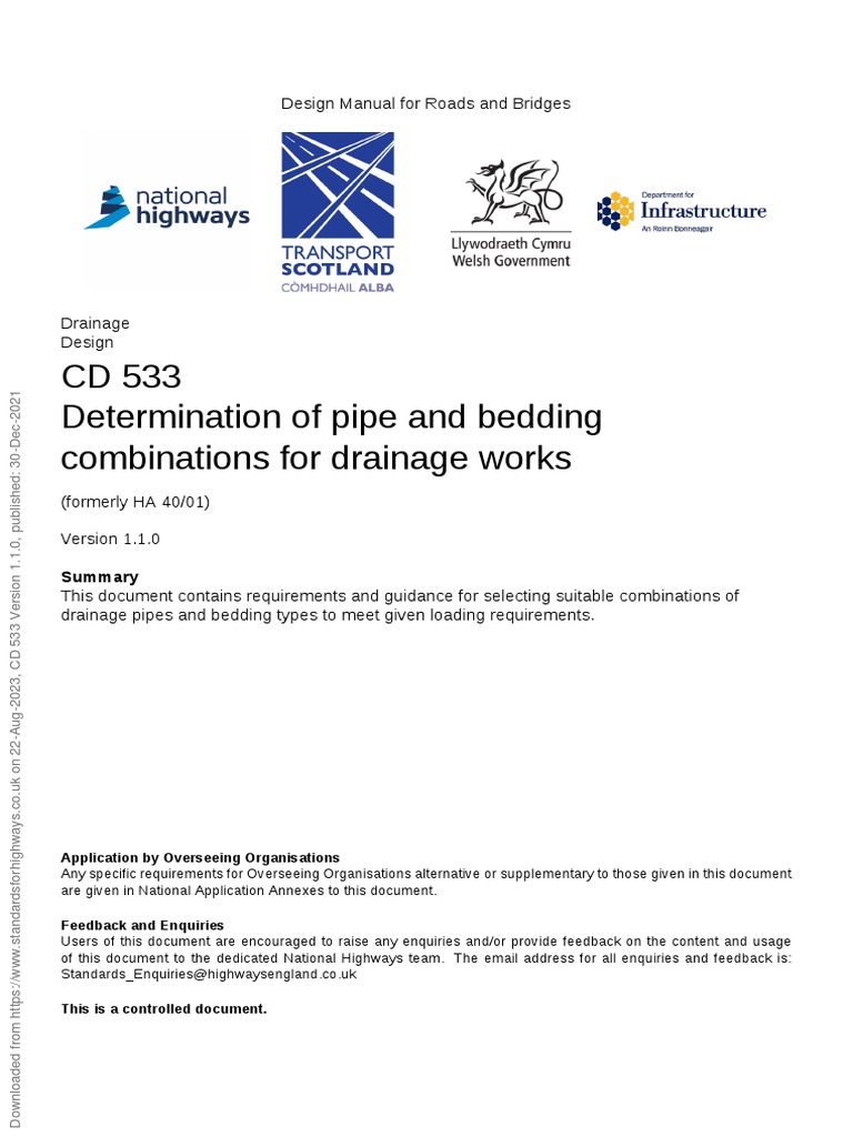 Drainage Pipe and Bedding Design Guide | PDF | Pipe (Fluid Conveyance ...