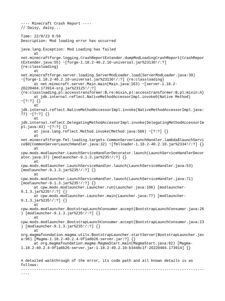 Crash 2023 08 22 - 09.59.52 FML | PDF | Java (Programming Language ...