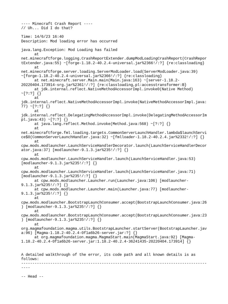 Crash 2023 06 14 - 16.40.22 FML | PDF | Java (Programming Language) | Office Equipment