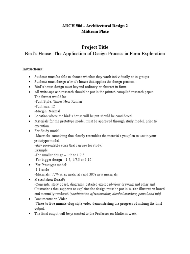 Architectural Design 2 Midterm Plate | PDF | Career & Growth | Art