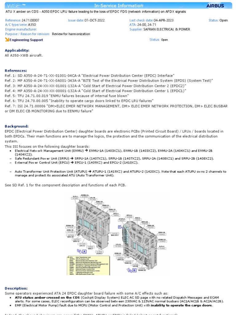A350 EPDC LRU Failure Analysis Report | PDF | Electrical Engineering | Computer Engineering