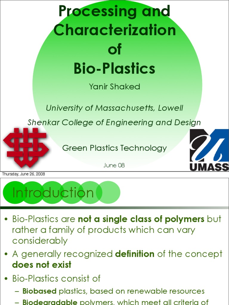 Processing Characterization of Bio-Plastics Yanir Shaked | PDF | Biodegradation | Rheology