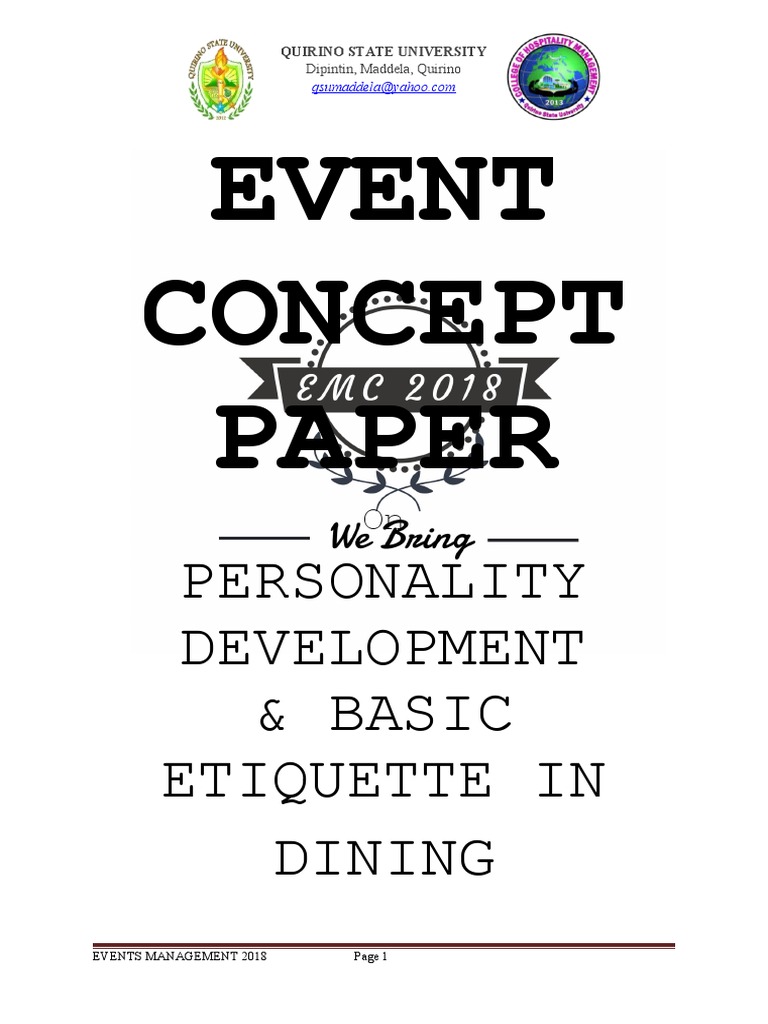 Event Concept Paper Edited1 | PDF | Cooking | Foods