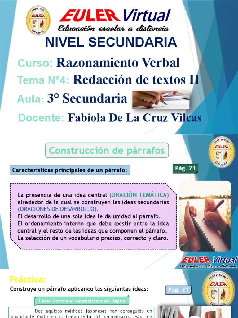 RV - 3ro Sec - Tema 4 IV Bim | PDF