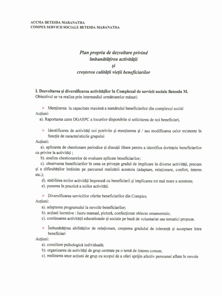 Plan Propriu de Dezvoltare CTF | PDF