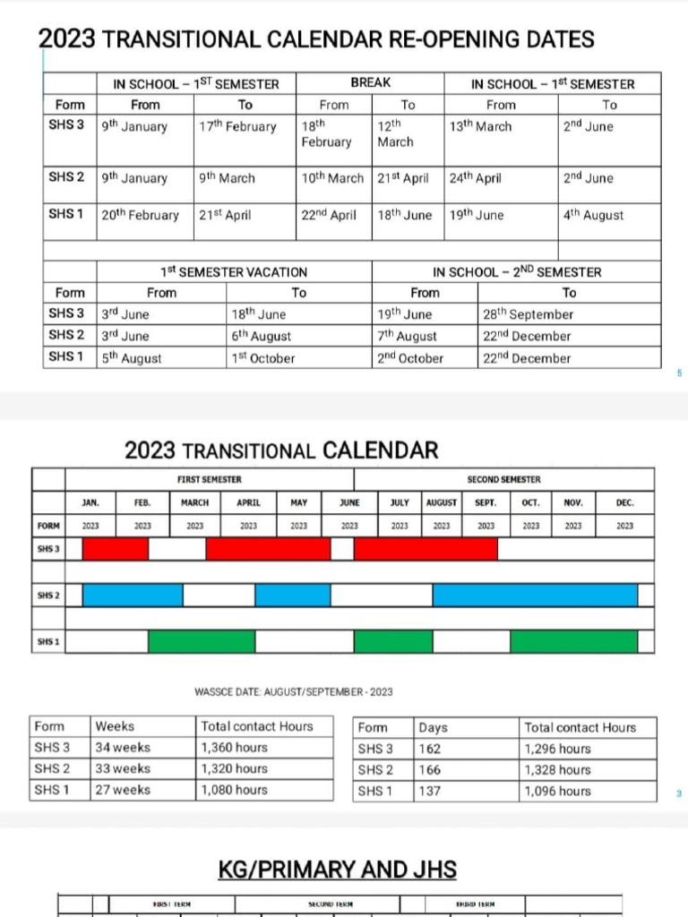 GES 2023 Transitional Calendar | PDF