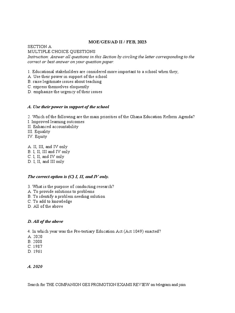 Adii 2023 The Companion Ges Promotion Exams Review | PDF | Educational Assessment | Teachers