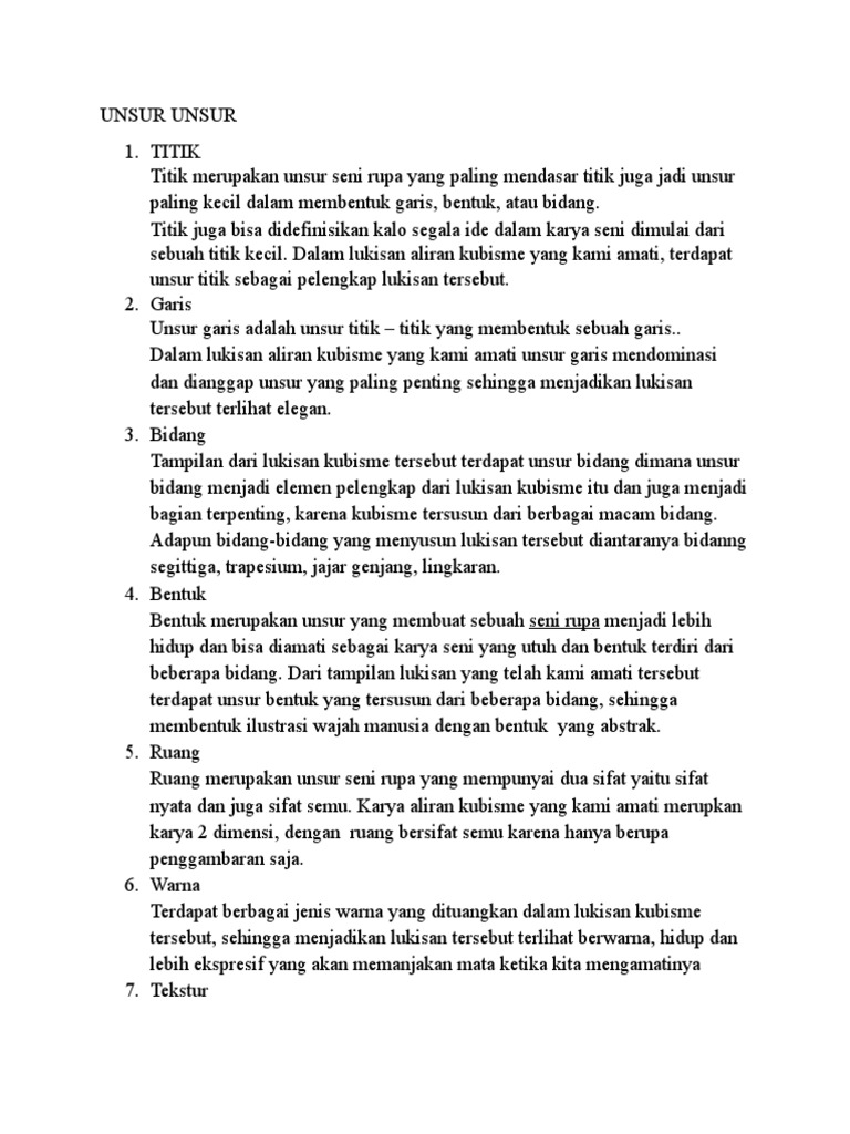 Unsur Unsur | PDF | Griya & Taman