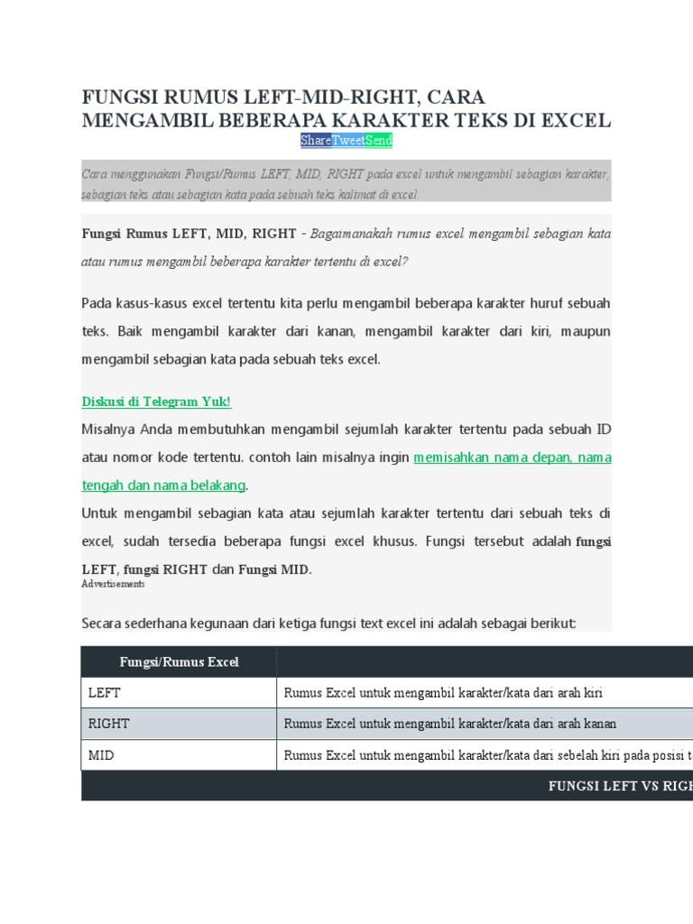 Fungsi Rumus Left | PDF