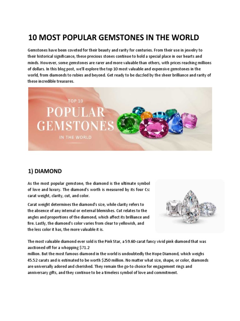 10 Most Valuable Gemstones in The World | PDF | Gemstone | Jewellery