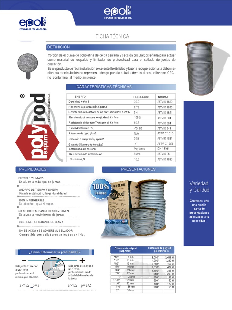 Ficha Tecnica Polyrod | PDF