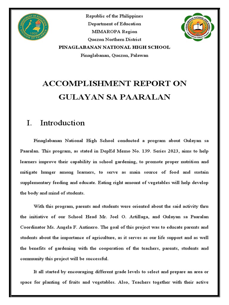 Gulayan Sa Paaralan 2022-2023 - 040129 | PDF | Vegetables | Learning