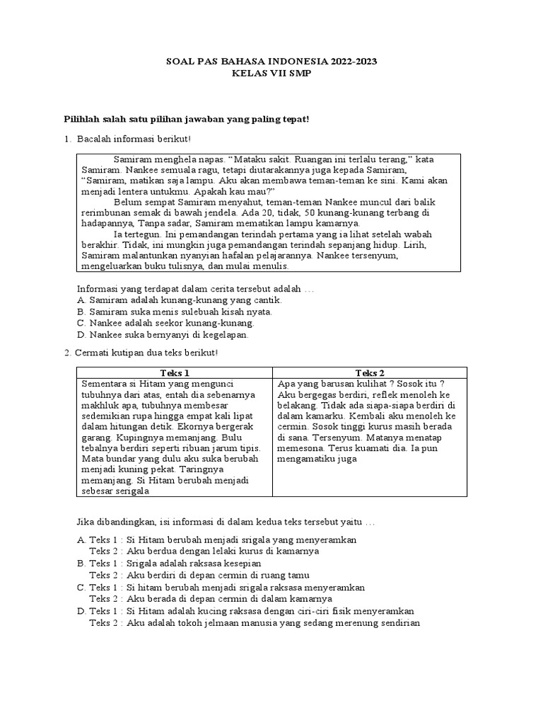 Soal Pas 7 Bin | PDF