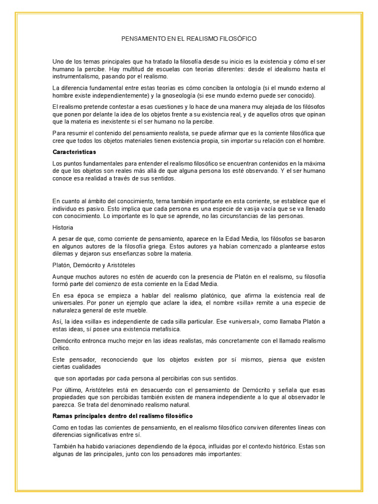 Introducción al Realismo Filosófico | PDF | Filosofía
