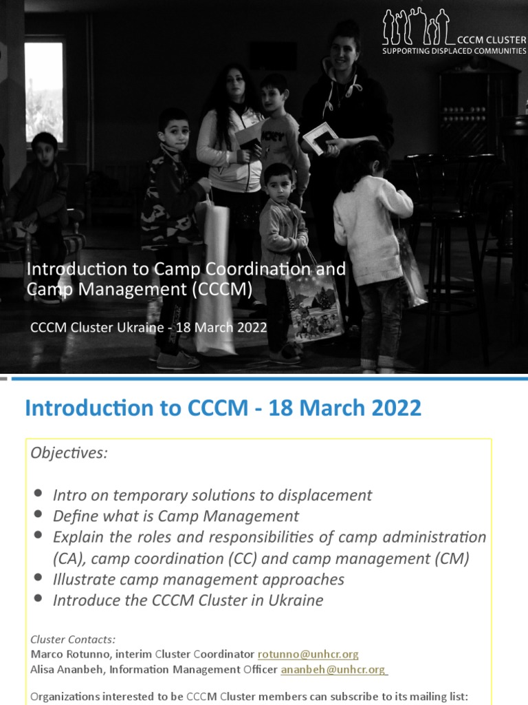 Introduction To CCCM | Download Free PDF | Internally Displaced Person