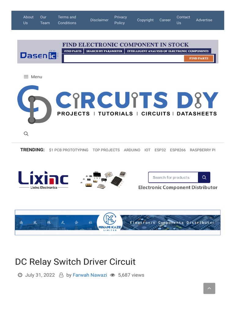 Dc Relay Switch Driver Circuit Menu Pdf Relay Switch