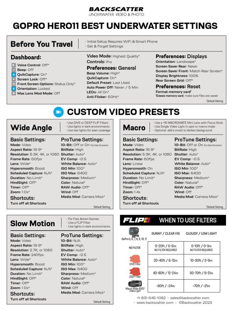 GoPro Hero 11 Settings Guide | PDF | Camera | Macro Photography