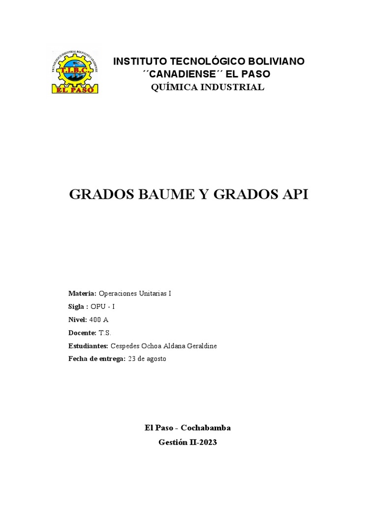 Grados Baume | PDF | Cantidades fisicas | Metrología