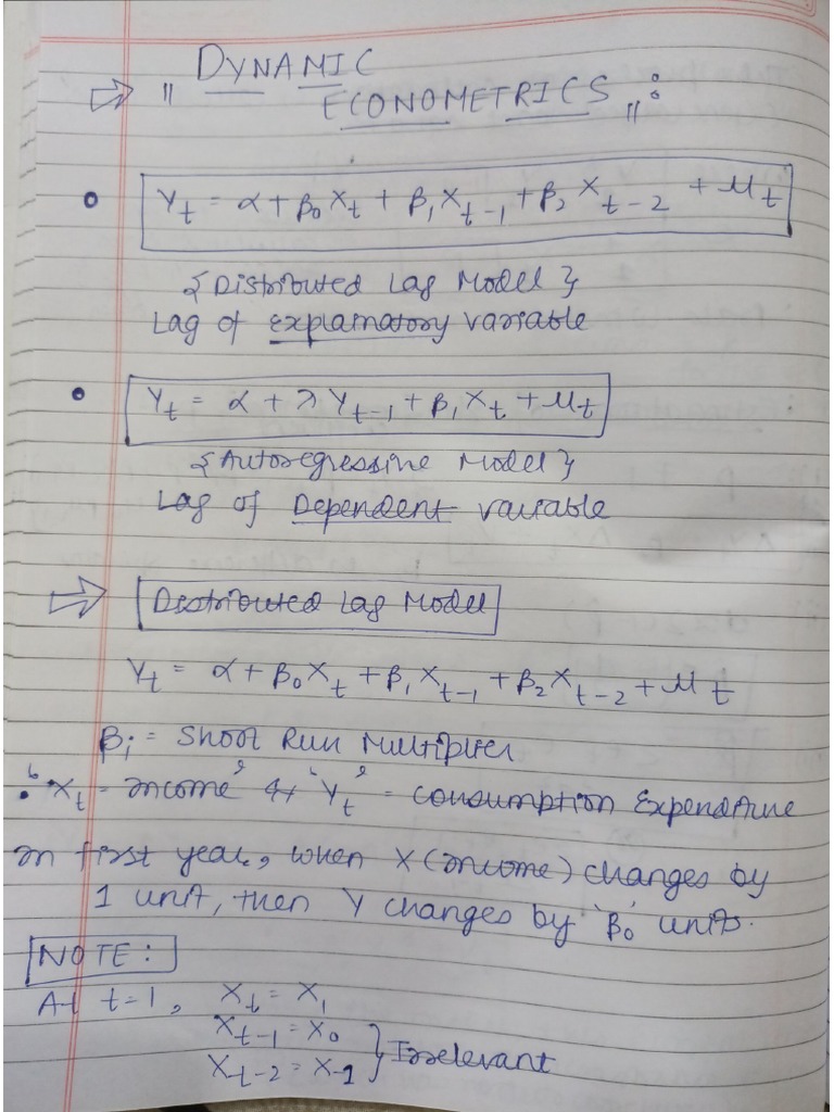 Dynamic Econometrics | PDF