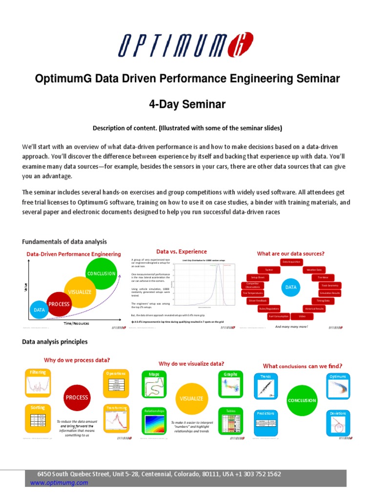 OptimumG Data-Driven Seminar Overview | PDF | Steering | Mechanical ...