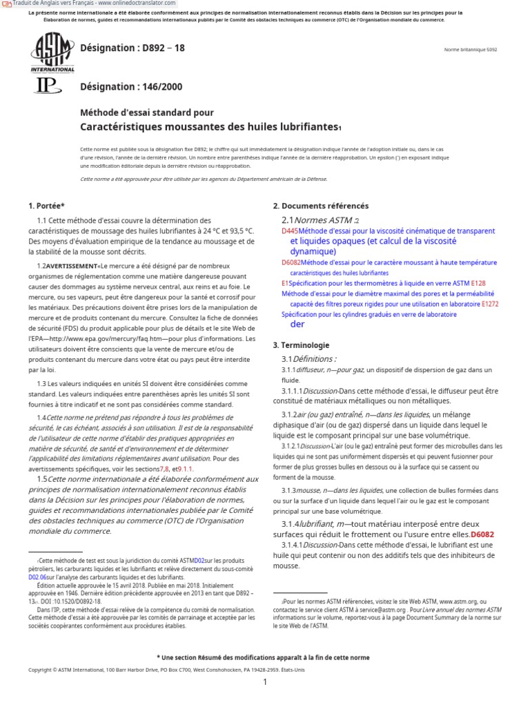 Astm D892 2018 | PDF | Porosité | Mousse (matière)