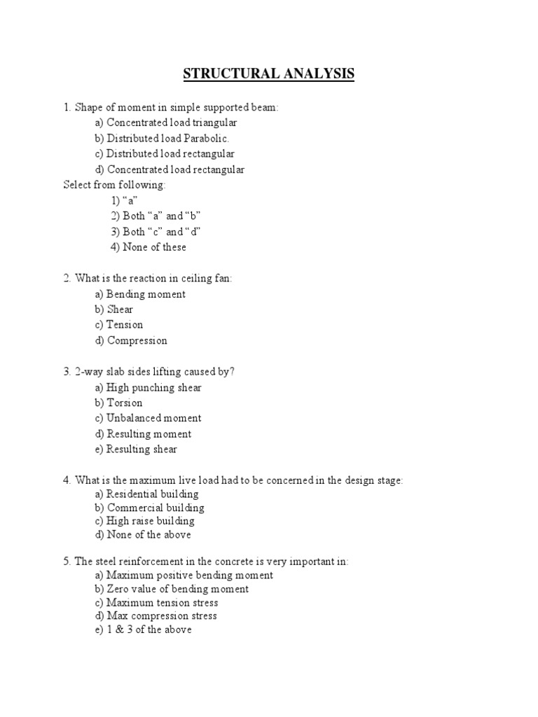 01.structural Analysis Question (Qwoa) | PDF