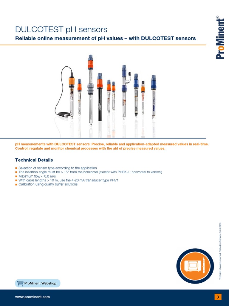 DULCOTEST pH Sensors Overview | PDF | Technology & Engineering