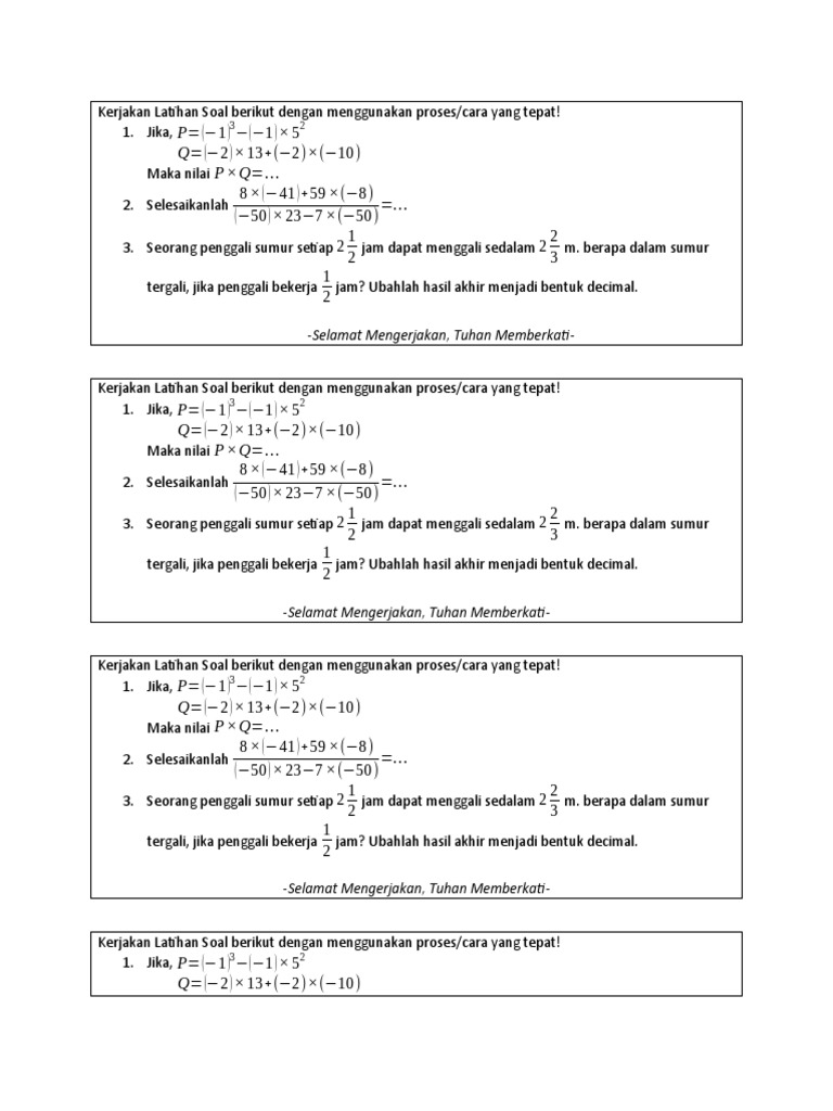 Kerjakan Latihan Soal Berikut Dengan Menggunakan Proses | PDF Kerjakan Latihan Soal Berikut Dengan Menggunakan Proses | PDF