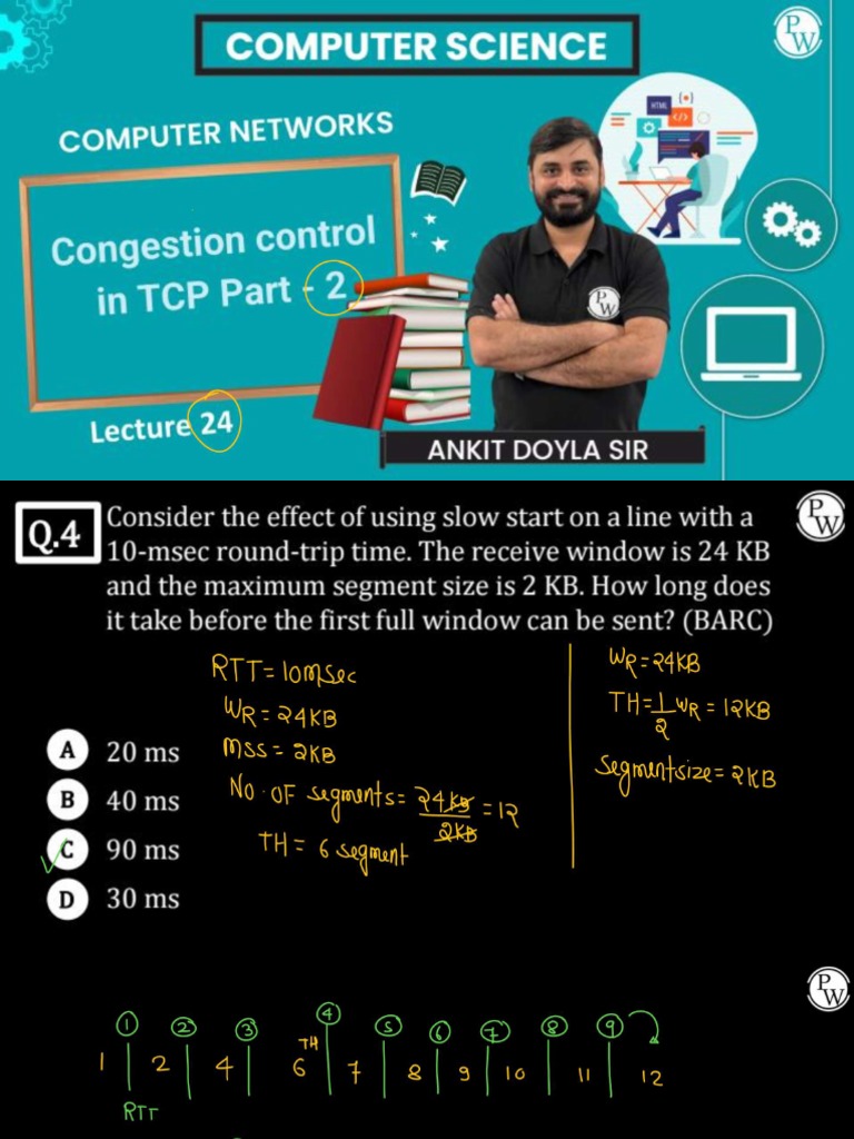 Congestion Control In Tcp Part 2 Lec 24 Class Notes Gate Crash Course 2023 Computer