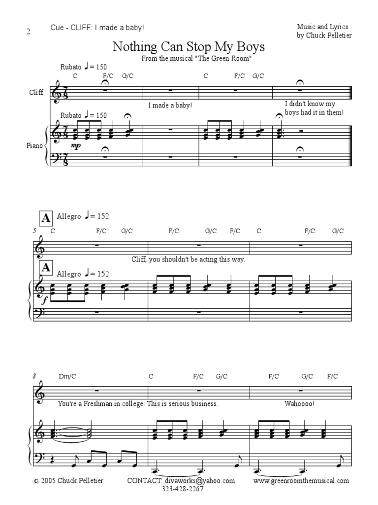 Nothing Can Stop My Boys Sheet Music | PDF | Musical Notation | Musical ...