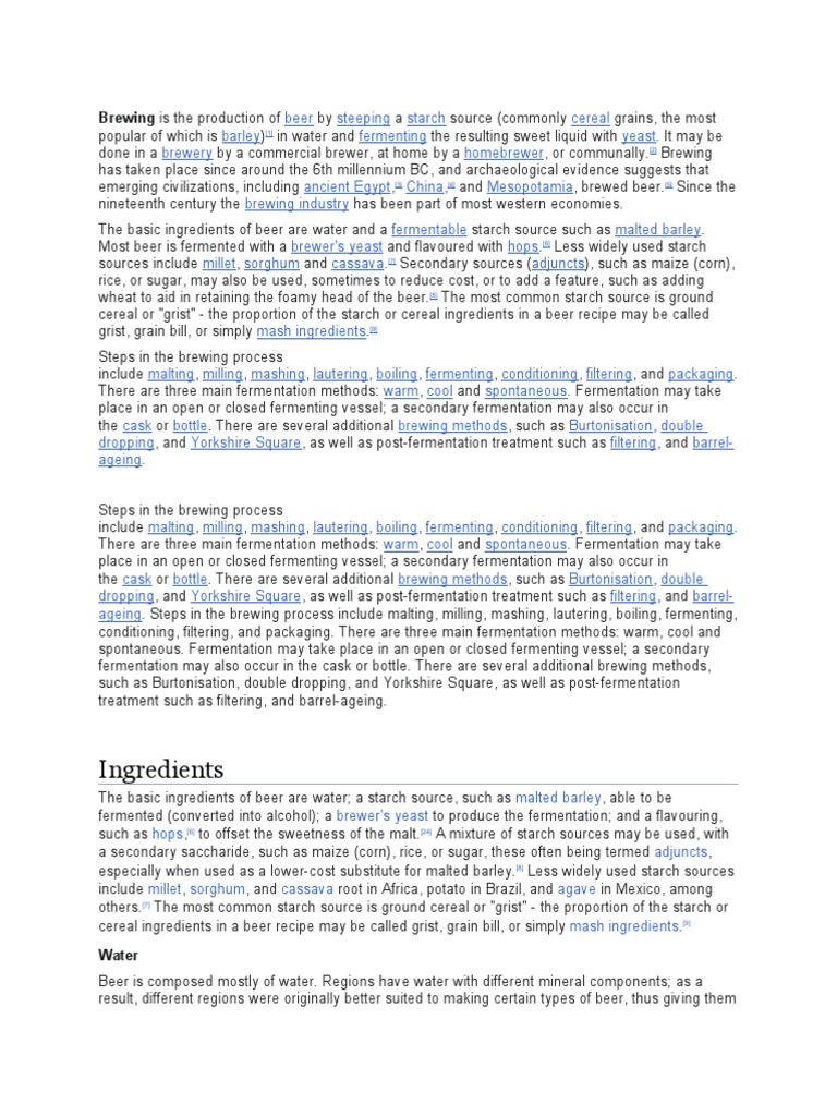 Brewing | PDF | Brewing | Beer