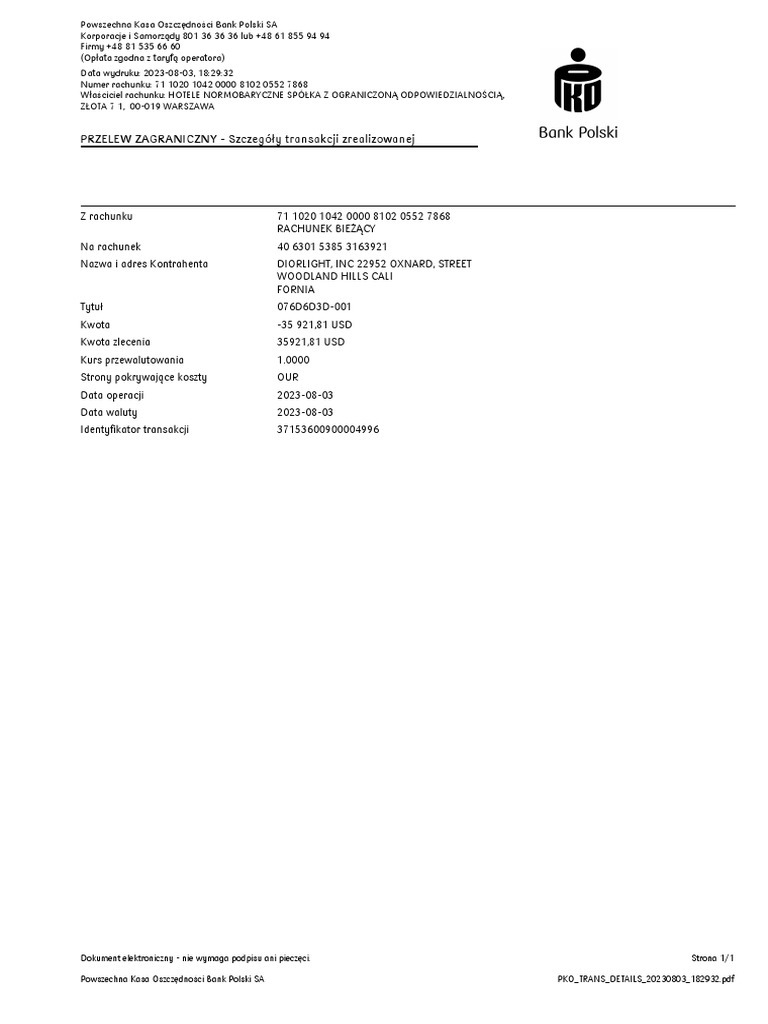 Pko Trans Details 20230803 182932 | PDF
