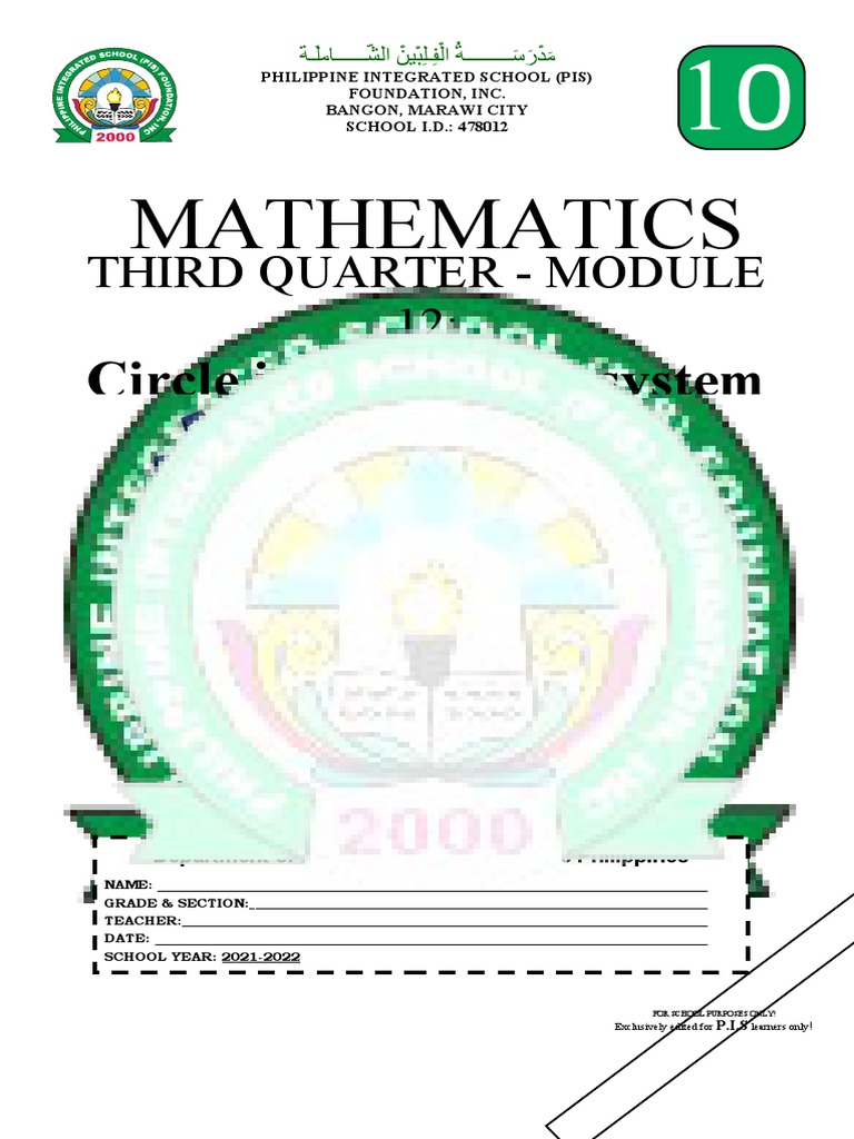 Math 10 Module 12 21 22 | PDF | Teaching Methods & Materials