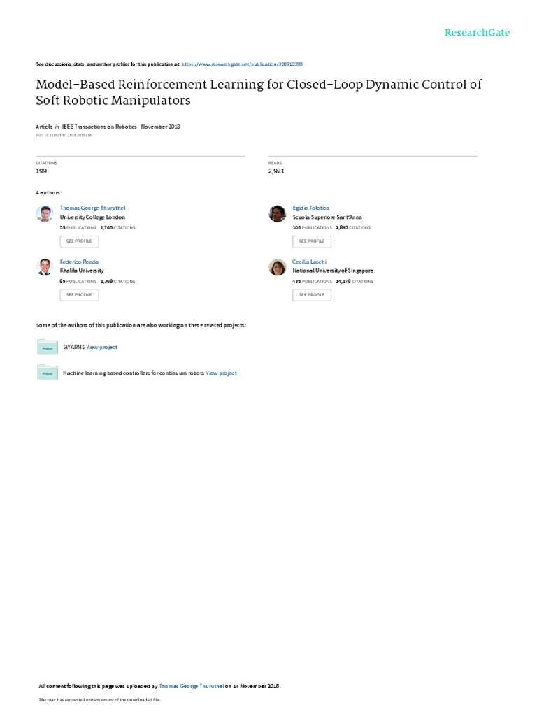 Model Based Reinforcement Learning For Closed Loop Dynamic | PDF | Control Theory | Simulation