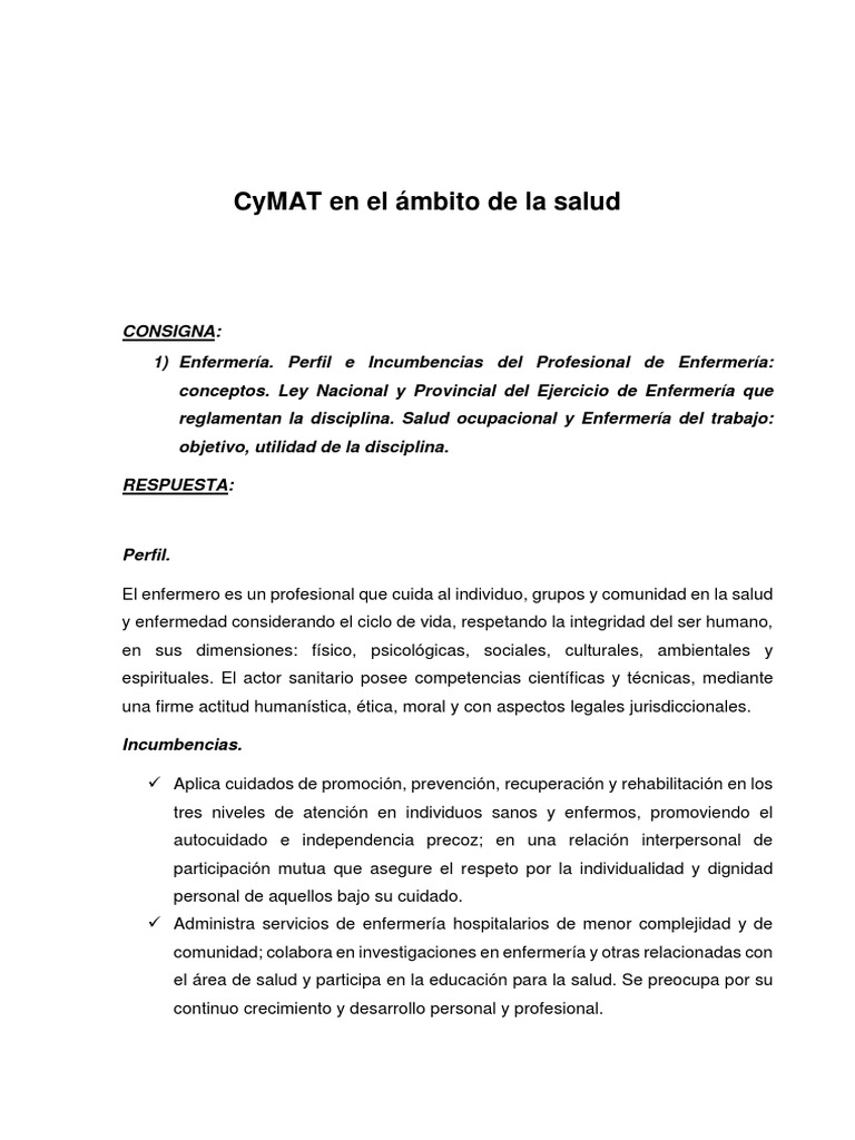 CYMAT en El Ambito de La Salud | PDF | Seguridad y salud ocupacional | Enfermería