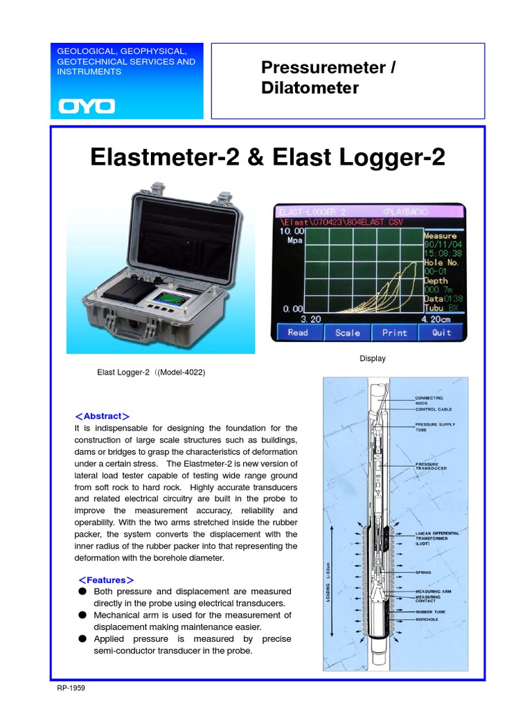 OYO Elastmeter-2 & Elast Logger-2 | PDF | Deformation (Engineering) | Physical Sciences